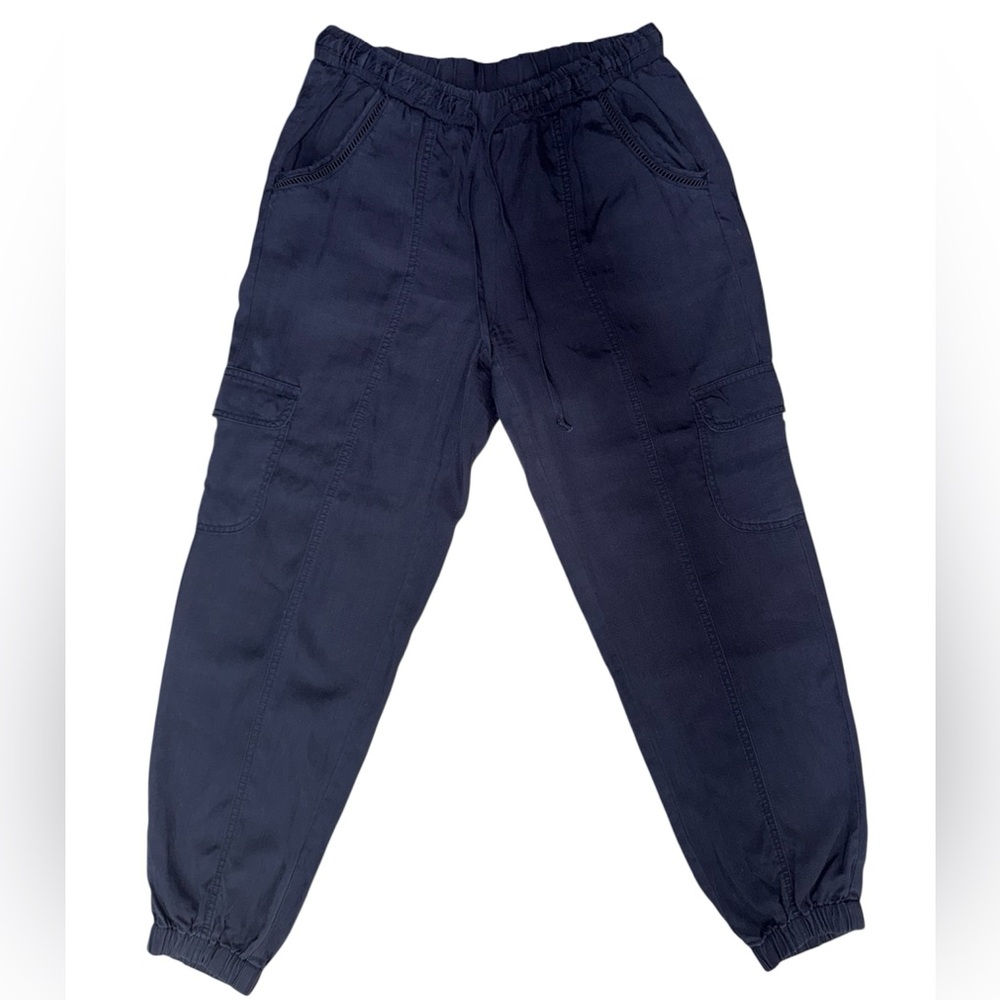 Nurture By Westbound Navy Blue Cargo Pants Drawstring… - Gem